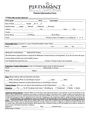 Fillable Online PATIENT INFO PACKET New Fax Email Print - pdfFiller