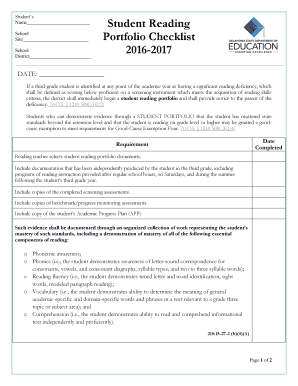 Fillable Online Teacher Created On Grade Level Student Portfolio ...