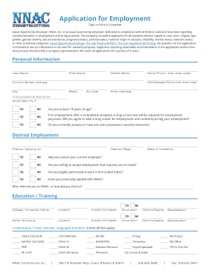 Nnac Construction - Fill Online, Printable, Fillable, Blank | pdfFiller