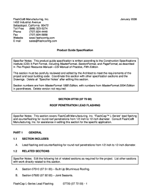 Fillable Online Flashcap L Series Lead Flashing Guide Specification