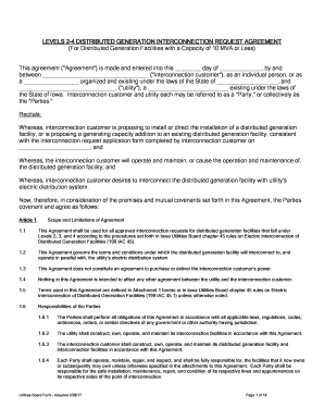 Fillable Online Levels 2-4 Distributed Generation Interconnection ...