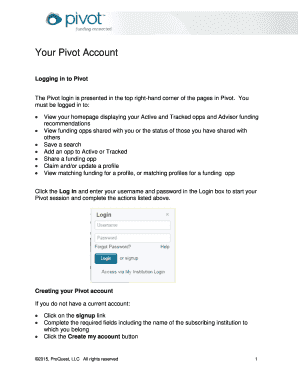 Fillable Online Your Pivot Account Fax Email Print - pdfFiller