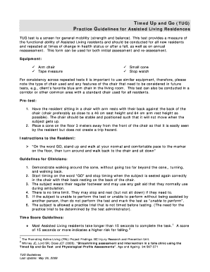 Fillable Online Timed Up and Go (TUG) Practice G Fax Email Print ...