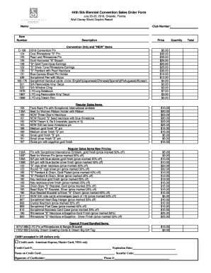 Fillable Online 44th SIA Biennial Convention Sales Order Form ...