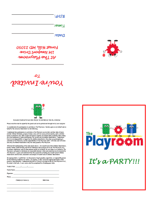 Fillable Online Party Invitation - The Playroom Fax Email Print - pdfFiller