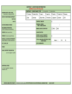 Fillable Online CONTRACT / CONVEYANCE INFORMATION Fax Email Print ...