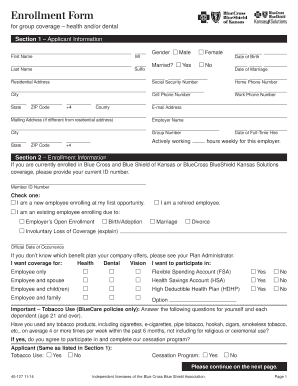 Fillable Online for group coverage health and/or dental Fax Email Print ...