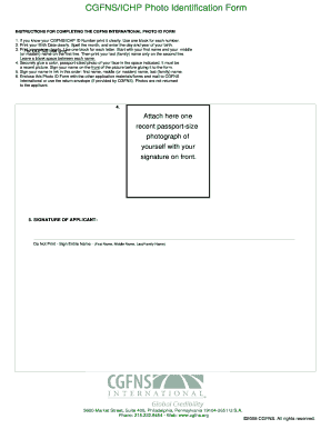 Fillable Online CGFNS/ICHP Photo Identification Form Fax Email Print ...