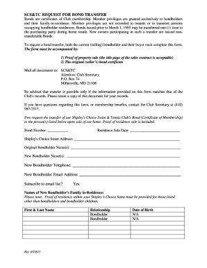 Fillable Online Bond transfer request form.doc Fax Email Print - pdfFiller