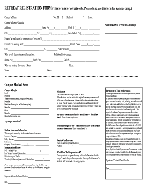 Fillable Online RETREAT REGISTRATION FORM (This form is ... - Camp ...