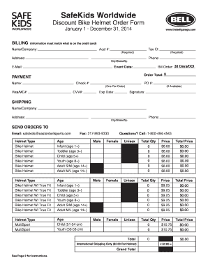 Fillable Online SafeKids Order Form - PreventInjury.org Fax Email Print ...