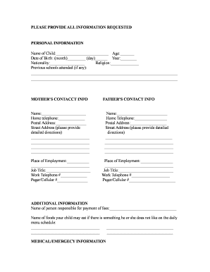 Fillable Online PLEASE PROVIDE ALL INFORMATION REQUESTED PERSONAL ... Fax Email Print - pdfFiller