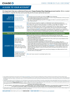 Fillable Online Chase Premier Plus Checking - A Guide To Your Account ...