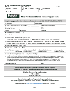 Fillable Online First Time Applicant - Child Development Training ...