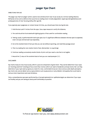 Fillable Online Jaeger Eye Chart Fax Email Print - pdfFiller