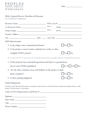 Fillable Online Condo HOA Form Fax Email Print - pdfFiller