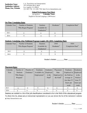 Fillable Online Sample Performance Fact Sheet - LA Translation and ...
