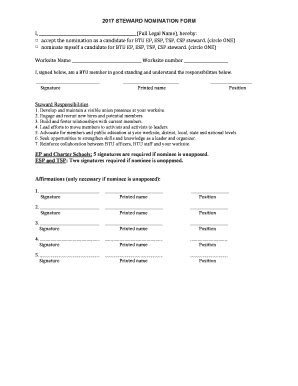 Fillable Online 2107 Steward Nomination Form Fax Email Print - pdfFiller