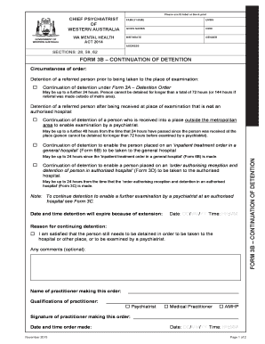 Fillable Online form 3b - Office of the Chief Psychiatrist Fax Email ...