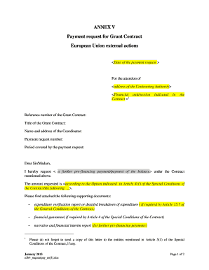 Fillable Online Payment request for Grant Contract Fax Email Print - pdfFiller