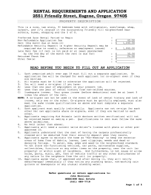 Fillable Online RENTAL REQUIREMENTS AND APPLICATION 2551 Friendly ...