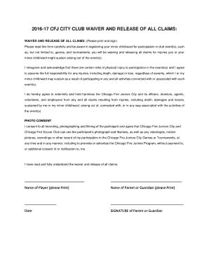 Fillable Online Fire Pitch Waiver Fax Email Print - pdfFiller