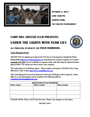 Fillable Online Team Lily Team Request Form.docx Fax Email Print ...