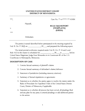 Fillable Online cv*****-***-KMM RULE 26(f) RE - United States District ...