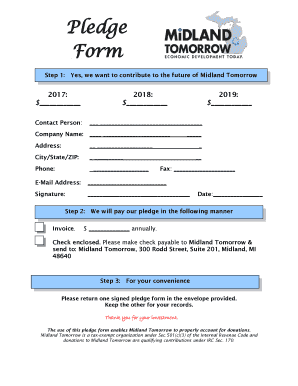 Fillable Online Pledge Form - Midland Tomorrow Fax Email Print - pdfFiller