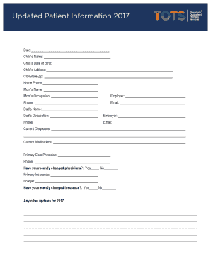 Fillable Online Child s Name: Fax Email Print - pdfFiller