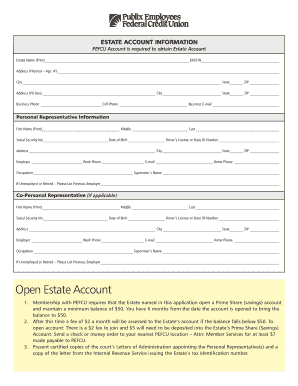 Fillable Online ESTATE ACCOUNT INFORMATION Fax Email Print - pdfFiller