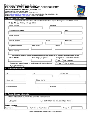 Fillable Online Flood Level Information Request Form Fax Email Print ...