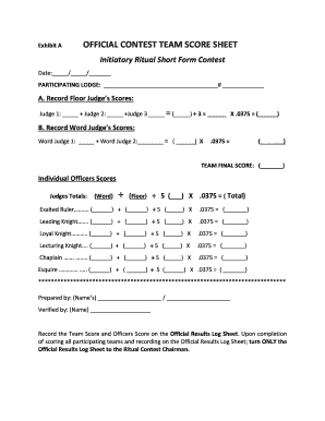 Fillable Online Contest Committee Score Sheet - NCD Elks Fax Email ...