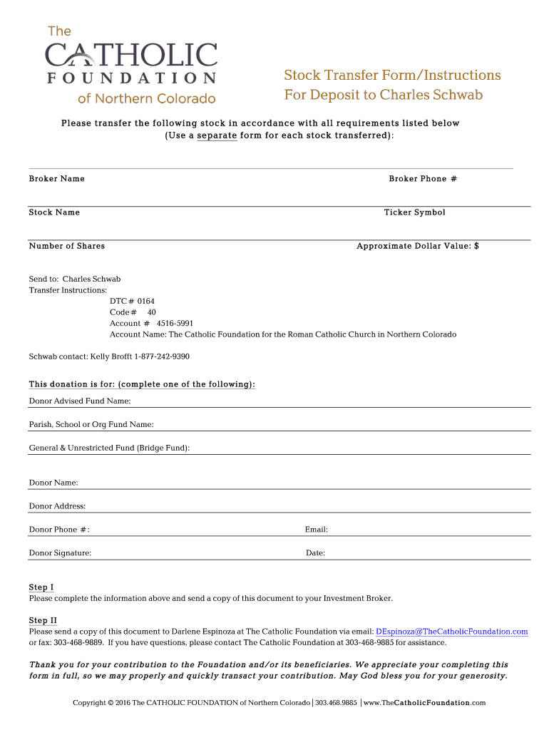 Fillable Online Stock Transfer Form/Instructions Fax Email Print ...