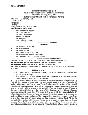 Fillable Online darrangjudiciary gov TS no. 11/2013 HIGH COURT FORM NO ...