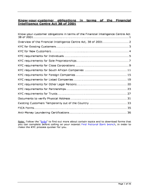 Fillable Online Financial Intelligence Centre Act ("FICA") Fax Email ...