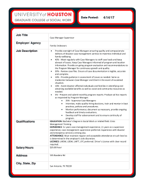 Fillable Online Case Manager Supervisor Fax Email Print - pdfFiller