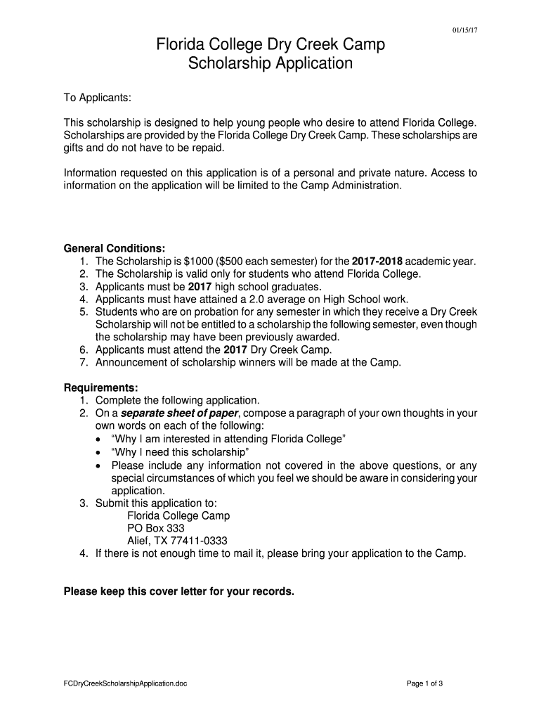 Fc Dry Creek Camp - Fill Online, Printable, Fillable, Blank | pdfFiller