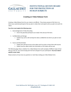 Fillable Online Creating an Video Release Form Fax Email Print - pdfFiller