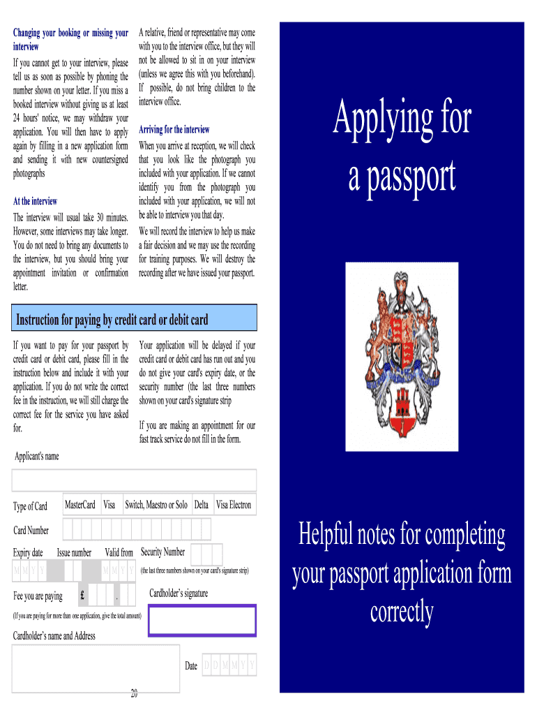Fillable Online Applying for a passport - Government of Gibraltar Fax ...