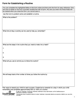 Fillable Online Form for Establishing a Routine - WakeMed Fax Email ...