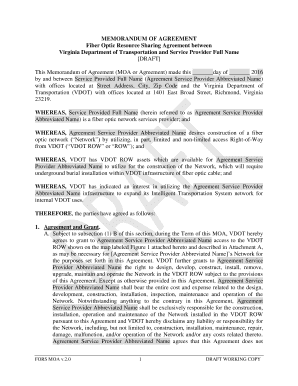 Fillable Online Memorandum of Understanding (MOU) Template Fax Email ...