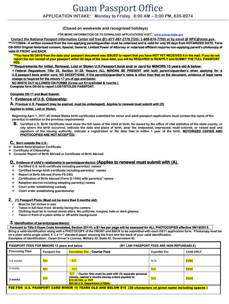 Fillable Online Guam Passport Office Fax Email Print - pdfFiller