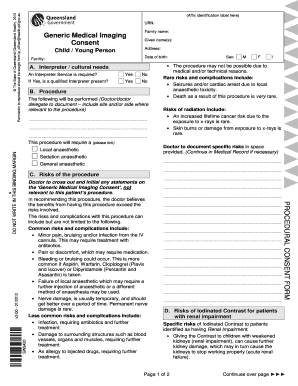 Fillable Online Generic Medical Imaging Consent Child / Young Person ...