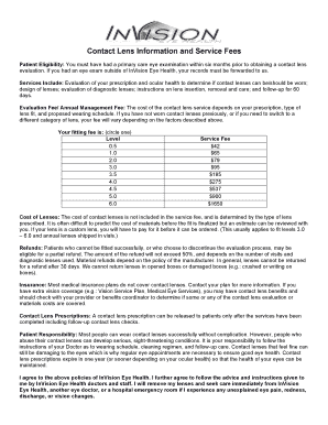 Fillable Online Contact Lens Service and Care Form Final.docx Fax Email ...