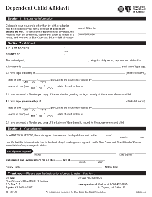 Fillable Online Dependent Child Affidavit Fax Email Print - pdfFiller