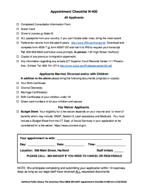 N400 Document Checklist - Fill Online, Printable, Fillable, Blank ...