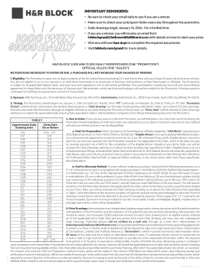 Fillable Online important reminders - H&R Block Fax Email Print - pdfFiller