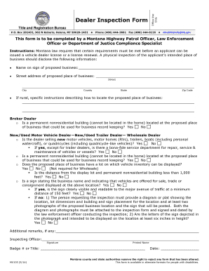 Fillable Online Dealer Inspection Form MV105 Fax Email Print - pdfFiller