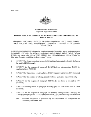 Fillable Online Commonwealth of Australia FORMS, FEES, CIRCUMSTANCES ...